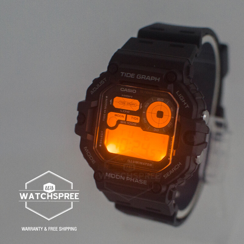 Casio Digital Dual Time Black Resin Band Watch WS1700H-1A WS-1700H-1A ...