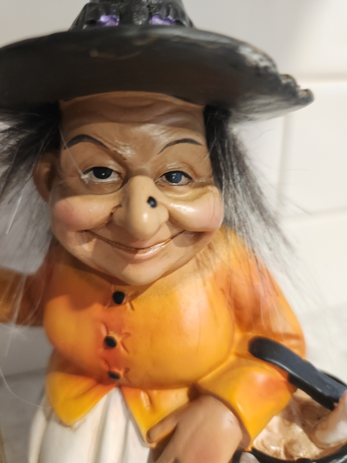 Raz Imports Witch With Cauldron Of Bones & Broom Figurine | eBay