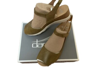 Dansko Marcy Women’s Milled Nubuck Ankle Strap Wedge Sandals Sz 39 US 9 ...