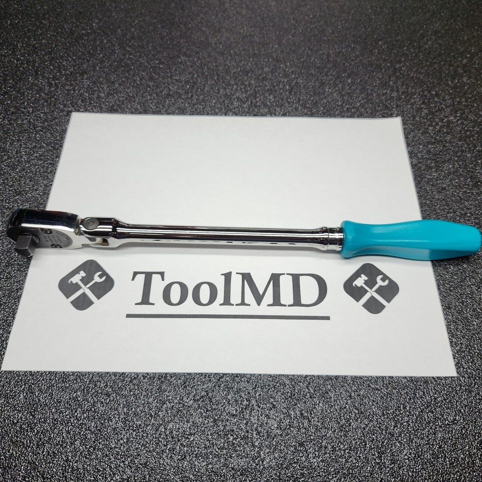 Snap-on Tools USA NEW TEAL 3/8" Drv. Hard Grip Long Flex Head Ratchet ...
