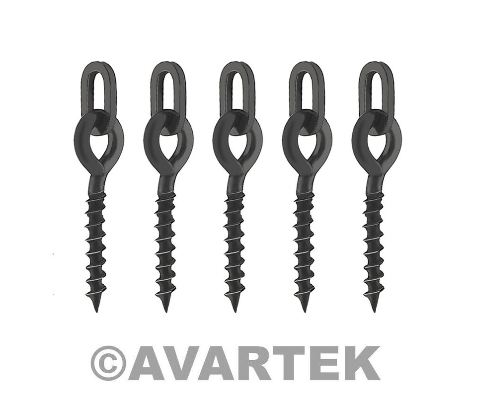 METAL FISHING BAIT SCREWS 12MM 3 STYLE BLACK TERMINAL RIG TACKLE POP ...