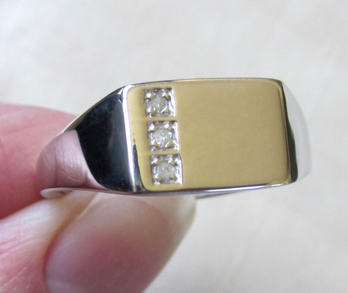 Genuine Diamond Ring / size 13 / 925 Sterling Silver / 0.05 ct 4.6g | eBay