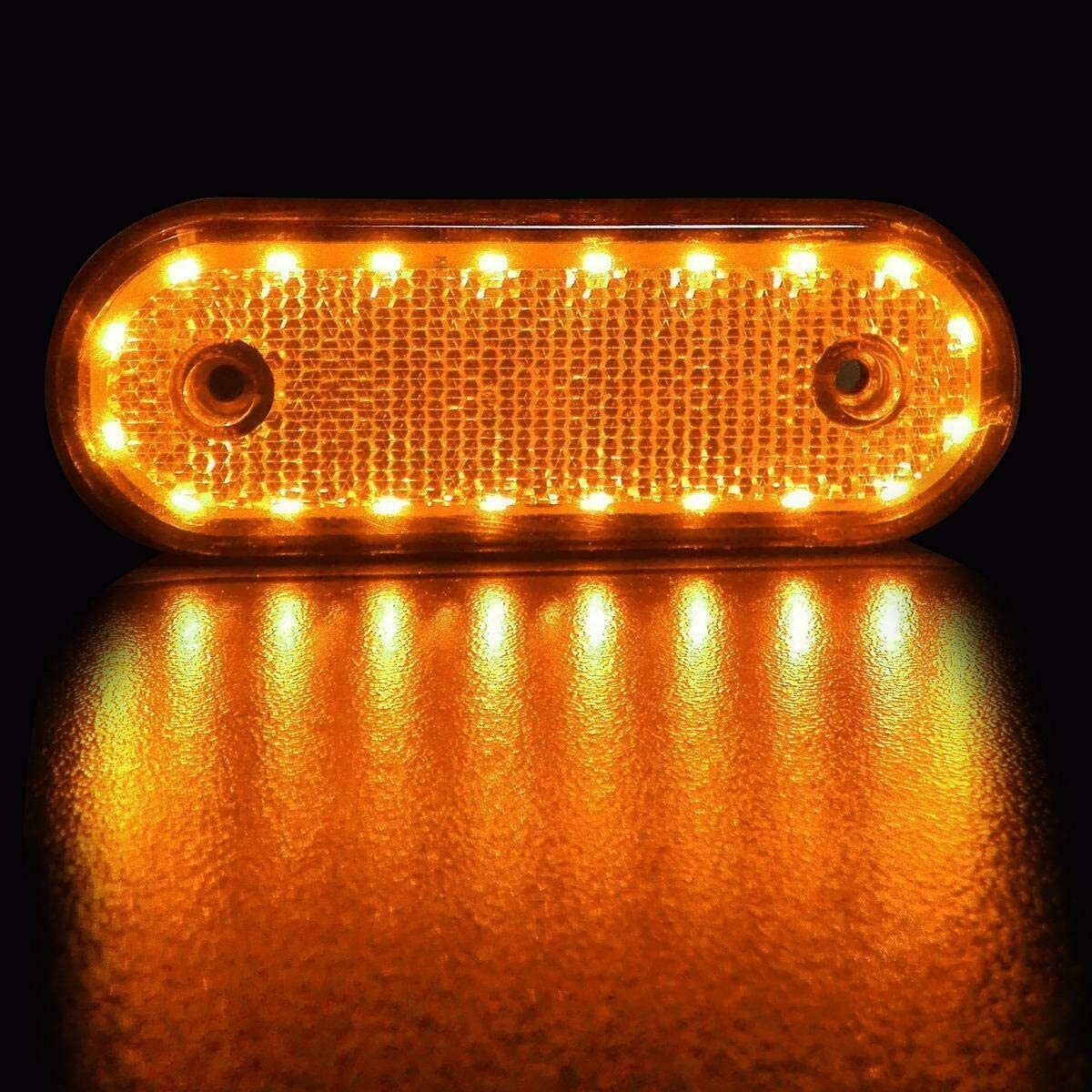 4x 12v Led Oval Clearance Amber Orange Side Marker Lights Position For ...