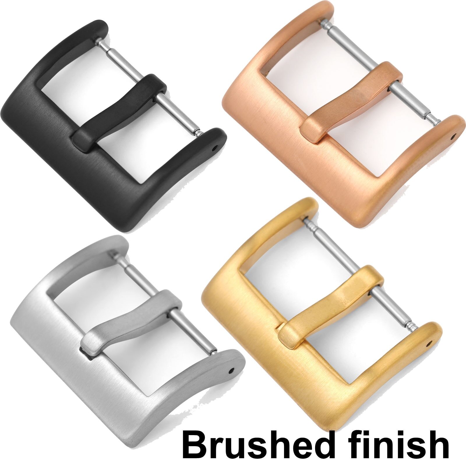Polished Matte Brushed Stainless Steel Watchband Buckle Solid Pin Clasp ...