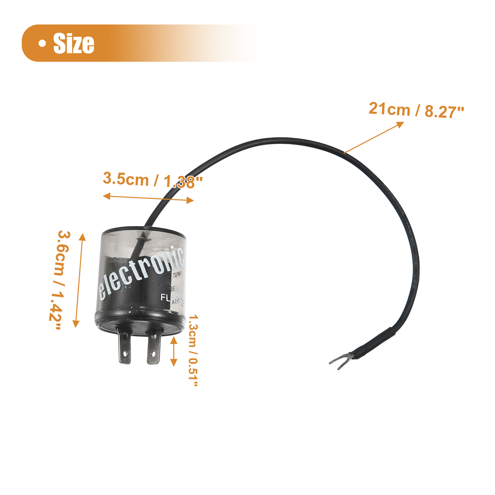 TWO 2 Pin Electronic LED Turn Signal Flasher Relay with Ground Wire for ...