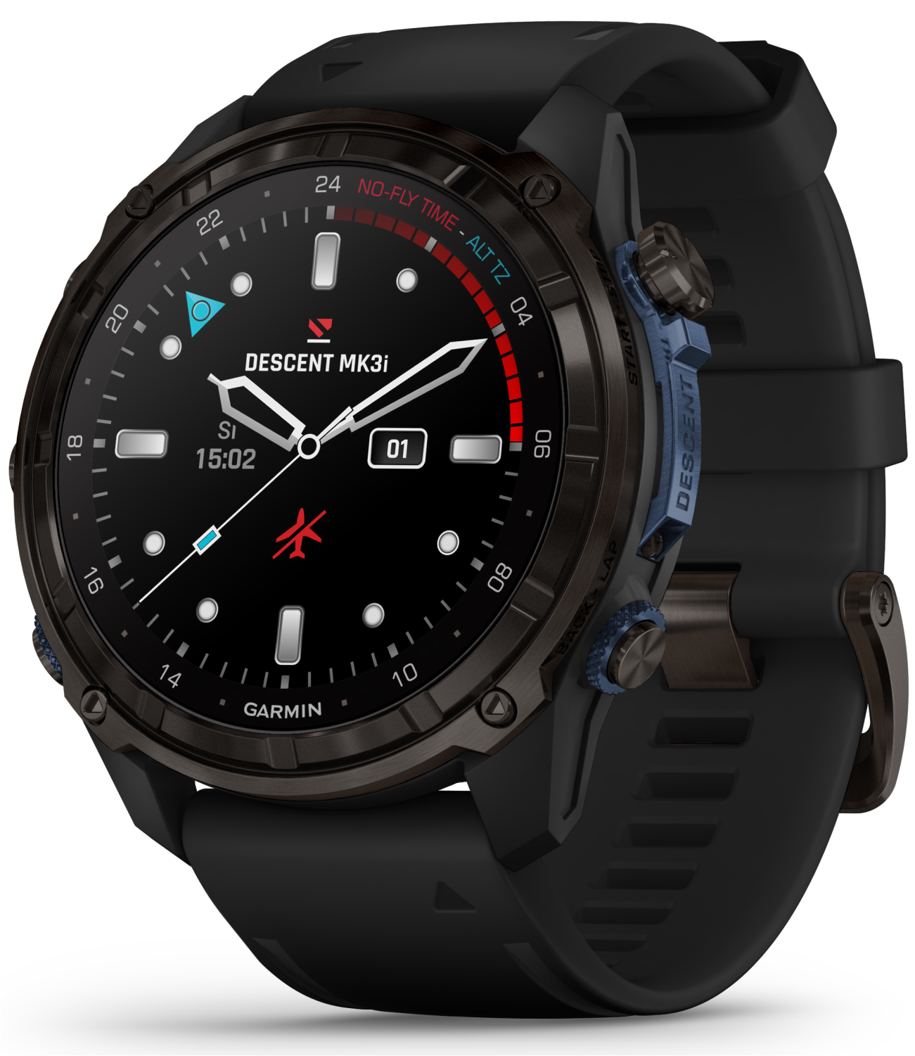 Garmin Descent Mk3i 51mm Titanium w/ Silicone Strap Diving Computer ...