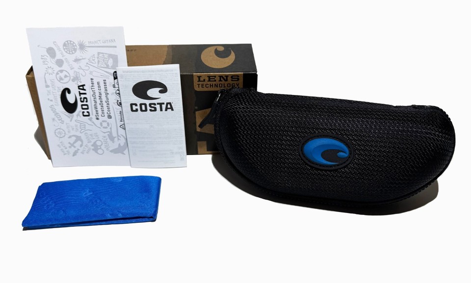 NEW Costa Del Mar Whitetip PRO Matte Gray / Blue Mirror Polarized Glass ...