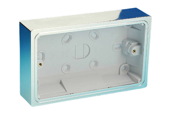 Chrome Double Back Box 2 Gang Surface Mounted Socket - Varilight ...