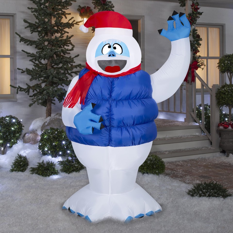 6.5ft Bumble in Santa Hat & Blue Vest Christmas Inflatable by Gemmy ...