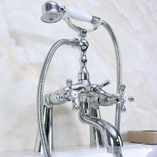 Chrome Tub Faucet Telephone Style Bathroom Bath Shower Set with ...