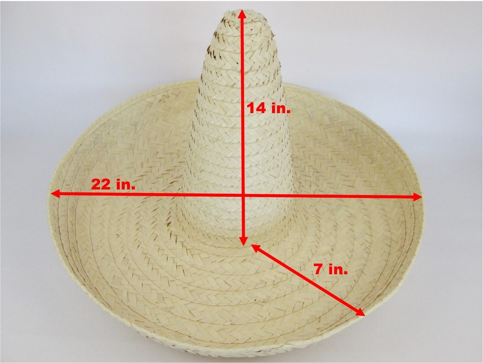 (6) Big Sombreros Mexican Straw Hats Mariachi Band Hat Extra Large NEW ...