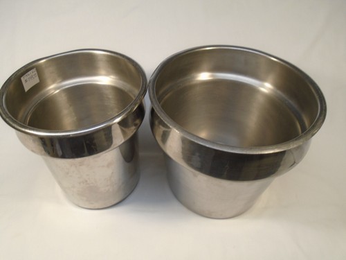 2 COMMERCIAL HEAVY DUTY GAUGE STAINLESS STEEL STEAM TABLE INSERT PANS ...