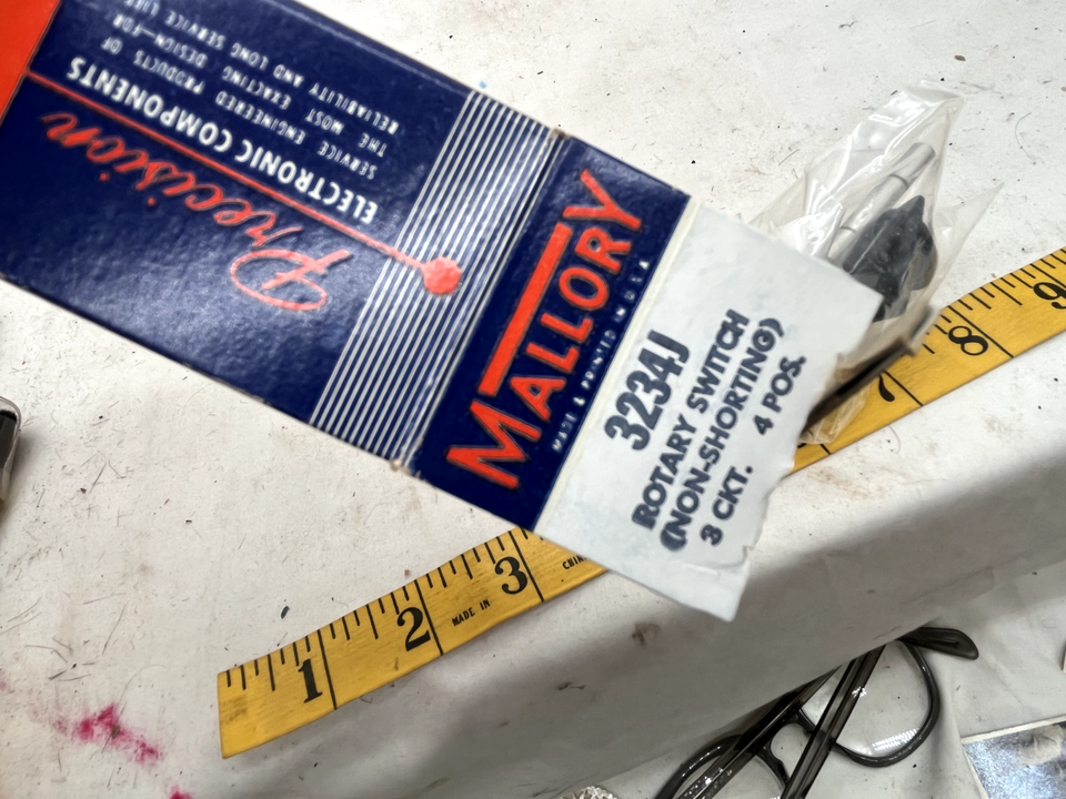 vintage mallory 3234j rotary switch non-shorting 3 circut 4 pos ...