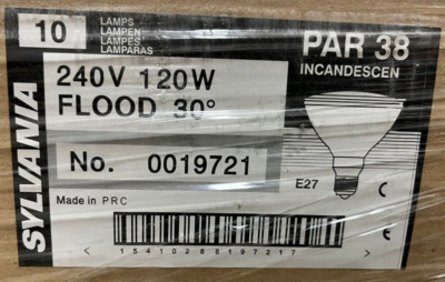 Sylavania PAR38 E27 120W 240V FLOOD 30° No.: 0019721 Pressglaslampe ...