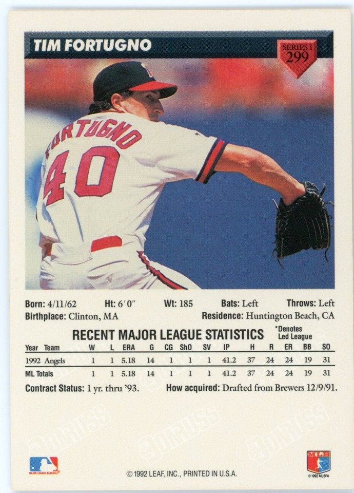 1993 Donruss Tim Fortugno Card #299 | eBay