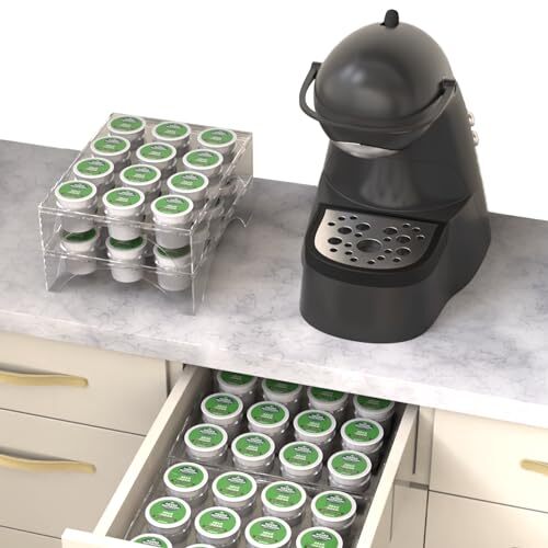 8 Pack Of 96 Slots Flat Countertop Coffee Pod Holder Acrylic Coffee Pod ...