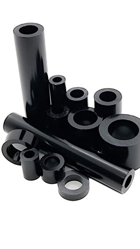 BLACK ALUMINIUM STANDOFF SPACER BONNET RAISERS M5 M6 M8 M10 M12 COLLAR ...