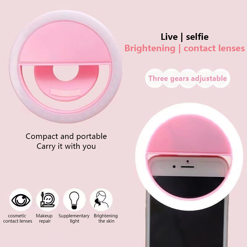 1PC Mini Selfie Ring Light For Mobile Phone LED Lamp USB Charge ...