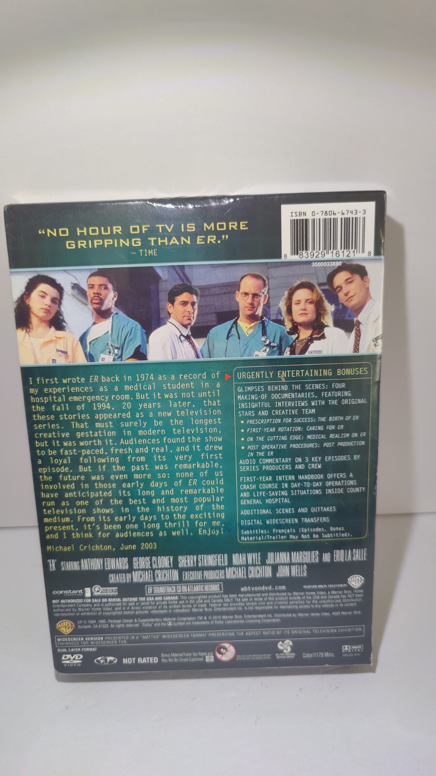 ER - The Complete First Season (DVD, 2003, 4-Disc Set, Four Disc Set ...