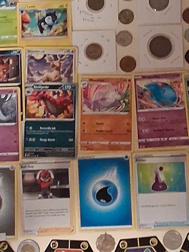 Collectible Junk Drawer Lot Pokémon Holo Stickers Posters Buffalo Wheat ...