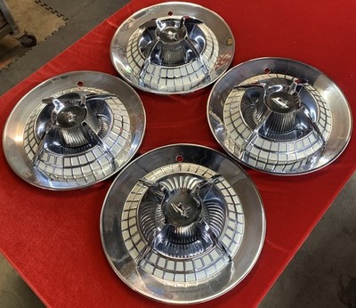 Vtg Rare Original 1959 Royal Lancer Hubcaps Wheel Covers 4 Bar Flipper ...