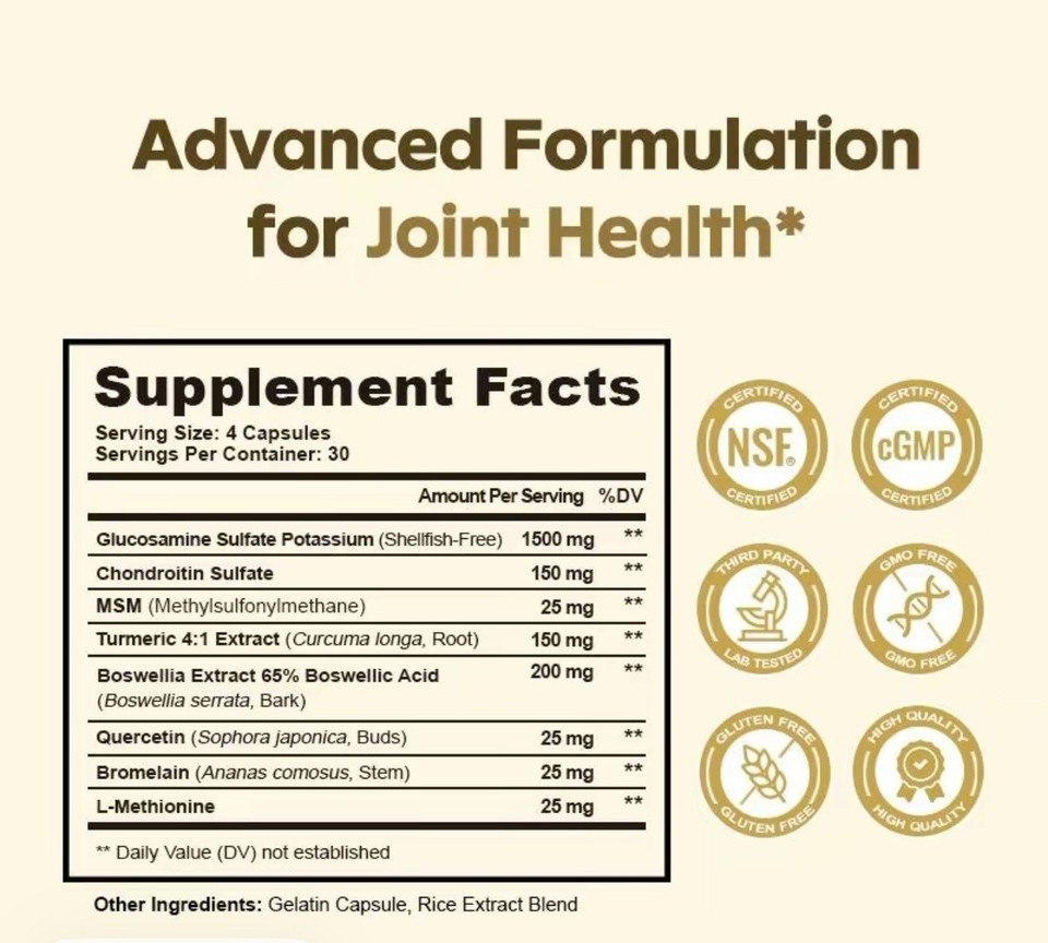 FUNRICH Joint Health Supplement for Women & Men with Glucosamine, | eBay