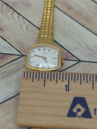 Timex Ladies Gold Tone Wind Up Watch MCM 6" Works Read Description | eBay