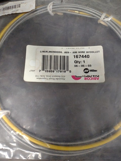 Miller 167440 Liner Monocoil .023-.035 Wire With Collet 10 FT 2 in for ...