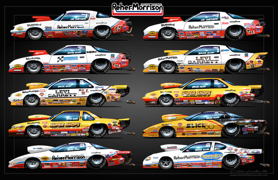 2 Reher Morrison Pro Stock Cars 17X11" Posters | eBay