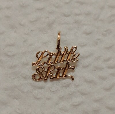 New 14k Yellow Gold Little Sh*t Charm Pendant | eBay