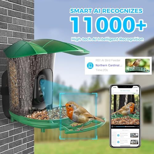 Smart Bird Feeder with Camera, Bird Watcher Camera with High Plastic ...