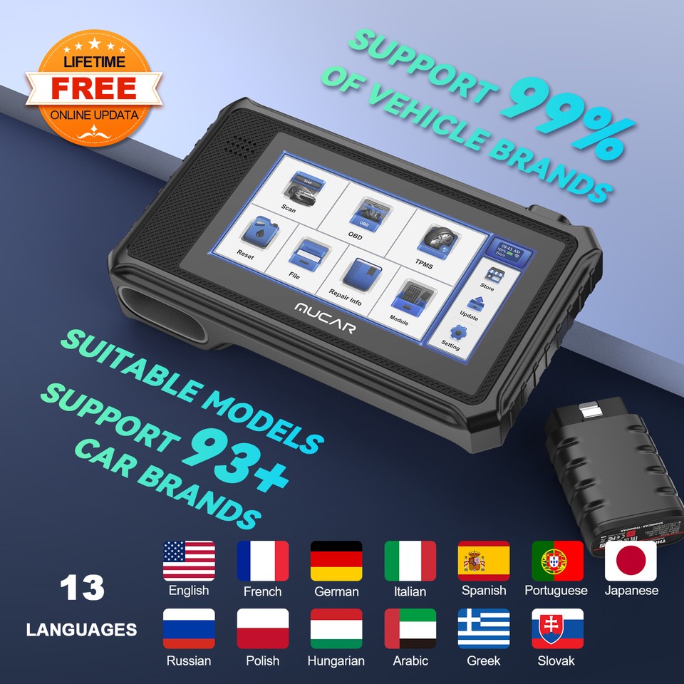 MUCAR VO6 Car Diagnostic Tool OBD2 Scanner All SYSTEM K-ey Coding TPMS ...