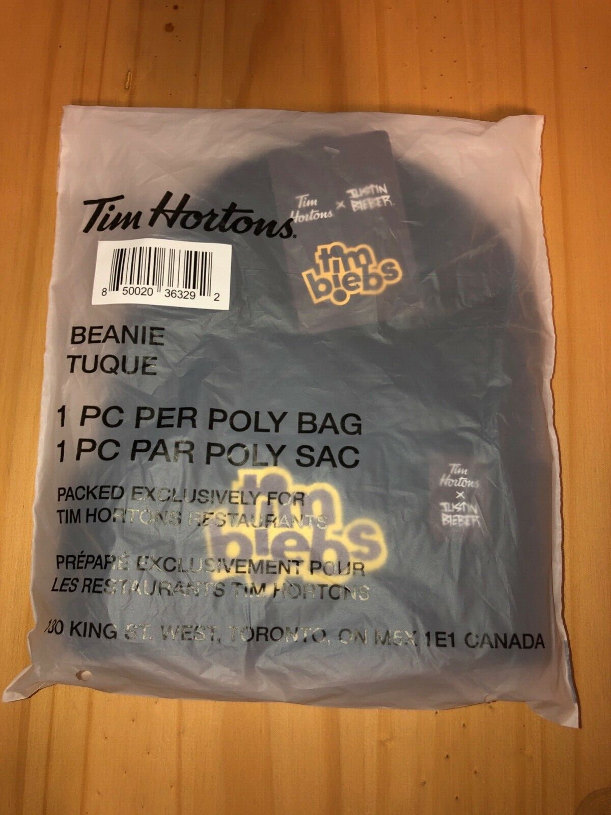 Tim Biebs Beanie, Unopened, Justin Bieber’s Drew x Tim Hortons Collab ...