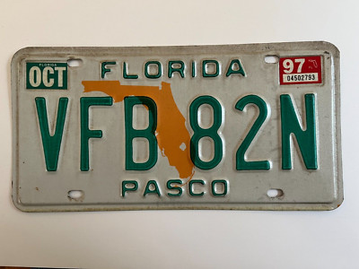 1997 Florida License Plate Natural Sticker Pasco County | eBay