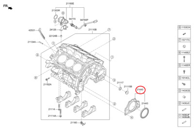 STINGER CK OIL SEAL CASE ASSY 3.3L PETROL 2018-2020 - GENUINE NEW KIA ...