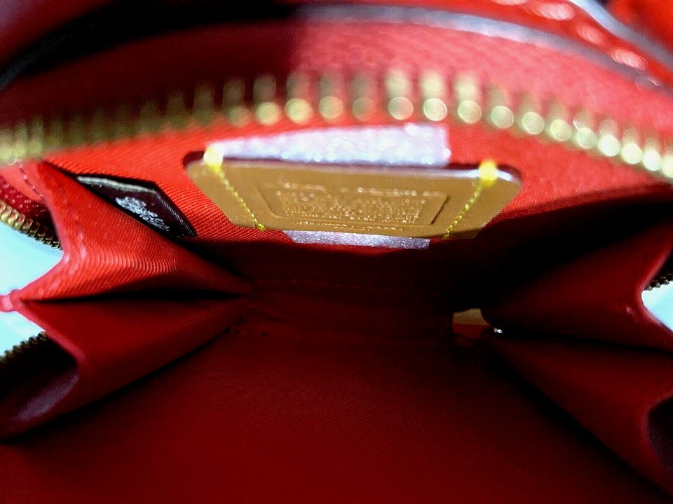 NWT DISNEY COACH Red MICKEY MOUSE EARS Red LEATHER Zippered COIN PURSE ...