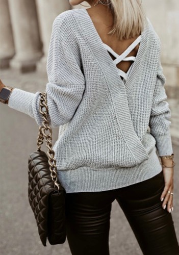 New Gray Open Back Sweater pick S M L XL 2X | eBay