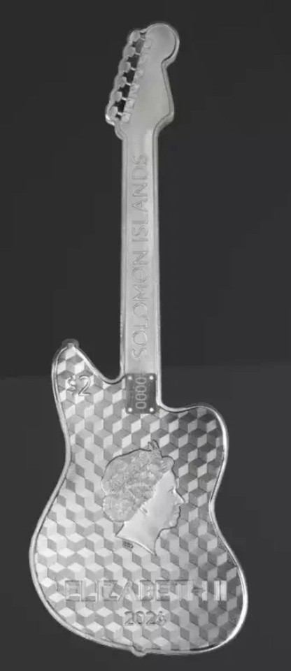 2024 Fender Stratocaster Jaguar Guitar Coin 1oz Silver PAMP Solomon ...