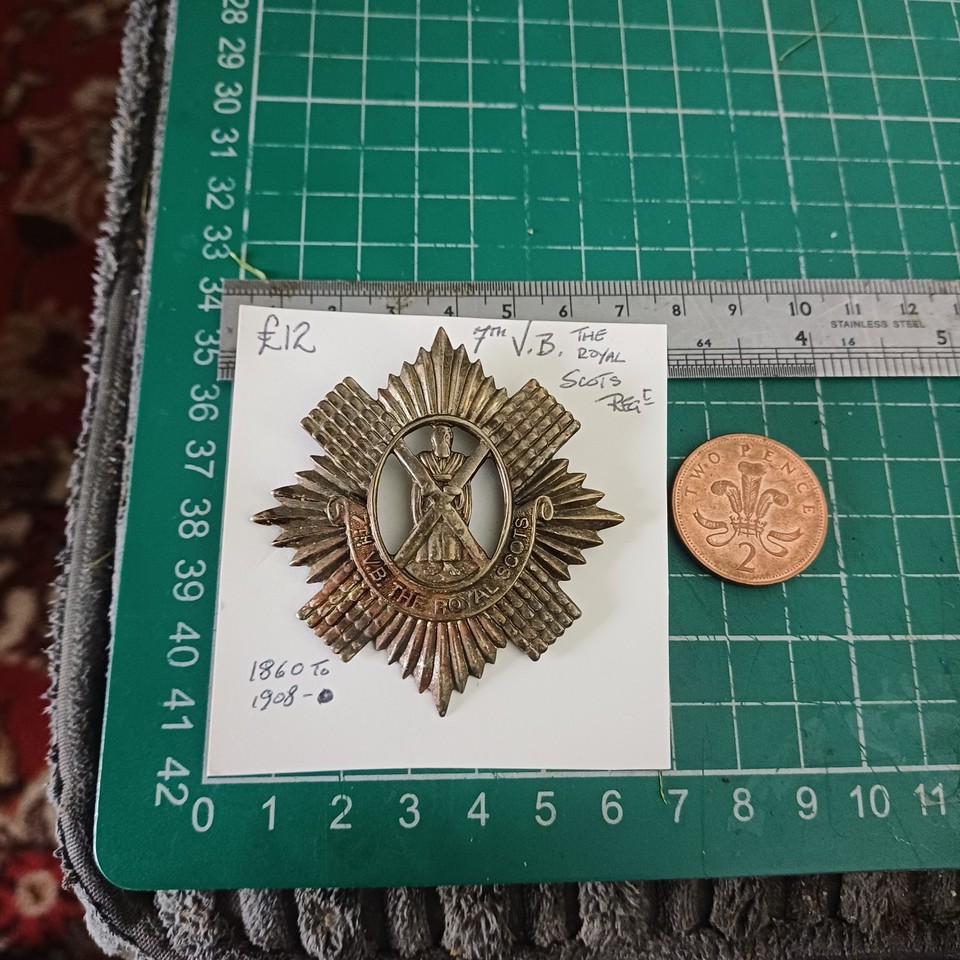 7th Volunteer Battalion The Royal Scots Brass Cap Badge QV Era. | eBay UK