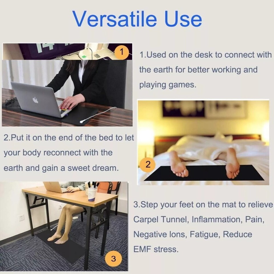 Earthing Universal Mats Shielding Therapy Kit US 26.7"x9.8" EMF ...