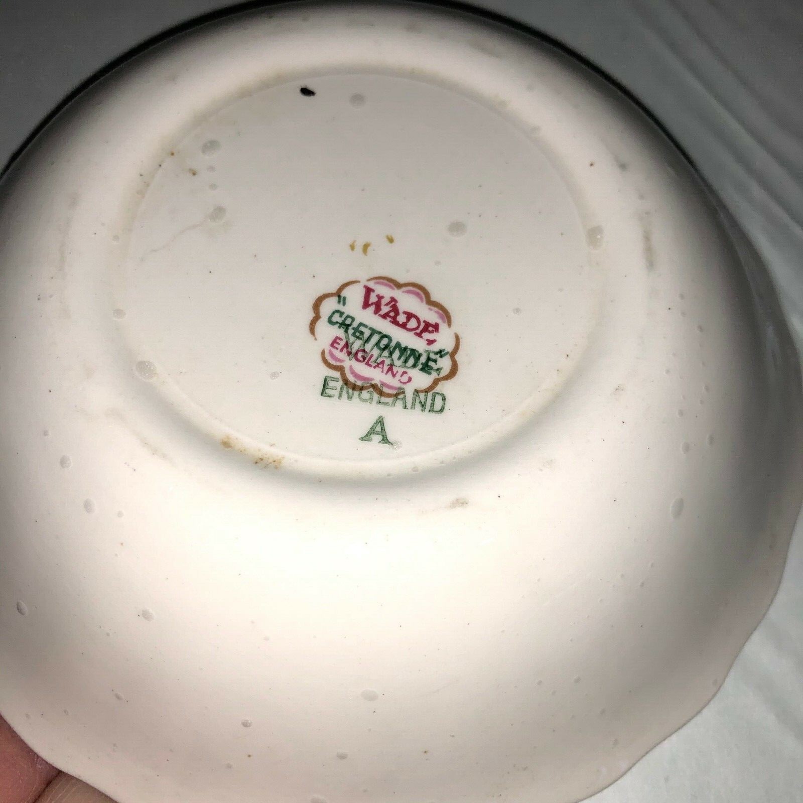 Wade (England) Harvest Ware CRETONNE Dessert Bowl, Floral Center, Gold ...