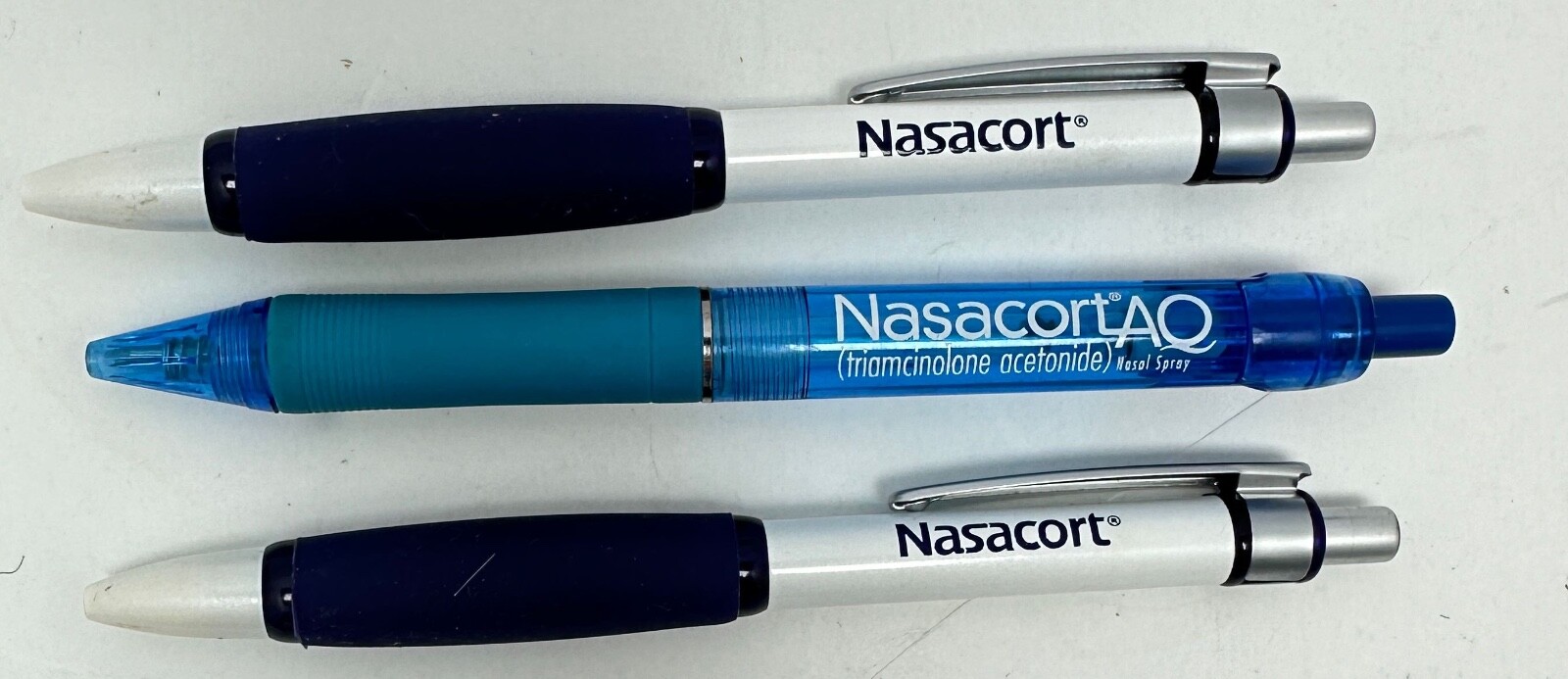 Lot Of 3 NASACORT Drug Rep Advertising Pharmaceuticals Collectable Pens ...