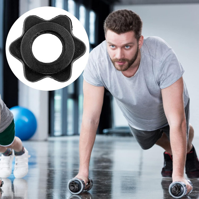 4 PCS Dumbbell Clips Barbell Bar Hex Nut Spin-Lock Collars Screw Ends ...