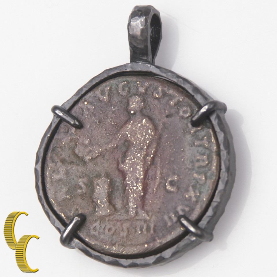 ANCIENT ROMAN COIN IN SILVER ANTIQUED BEZEL PENDANT 24.7 grams | eBay