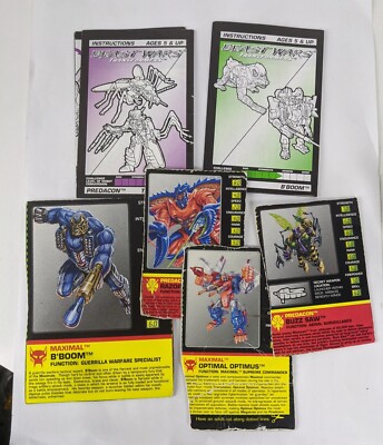 1998 Transformers Beast Wars Optimus Buzzsaw Bio Card And Instructions ...