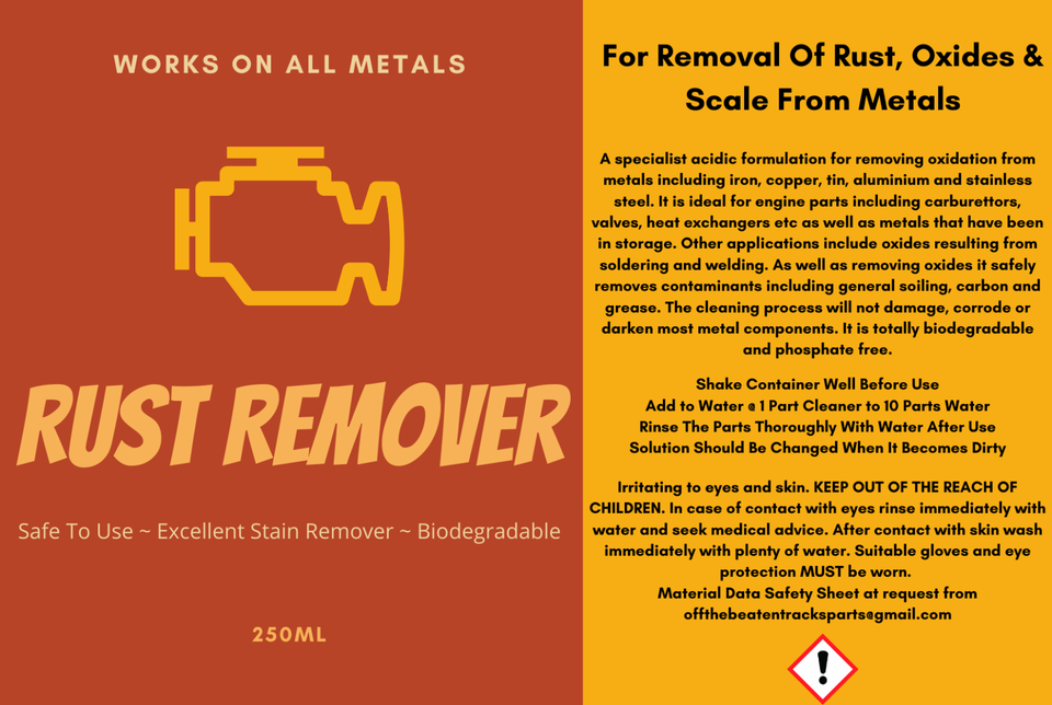 Rust Remover Liquid Dip Solution Use On All Metals Removes Oxides ...