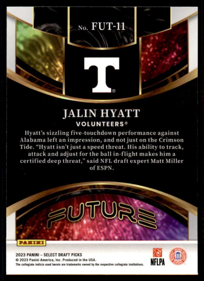 2023 Panini Select Draft Picks #FUT-11 Jalin Hyatt Future | eBay