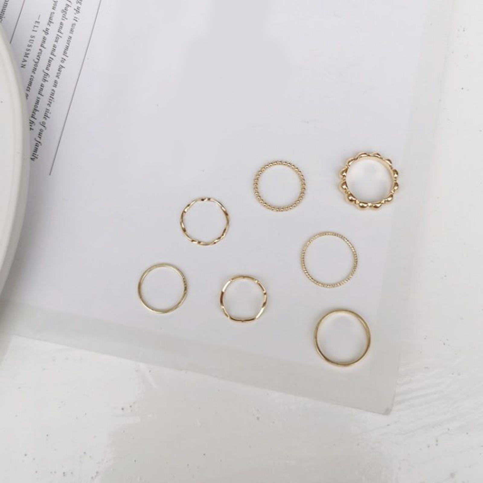 8pcs Knuckle Rings Polishing Decorate Women Light Luxury Solid Rings Skin-touch | eBay