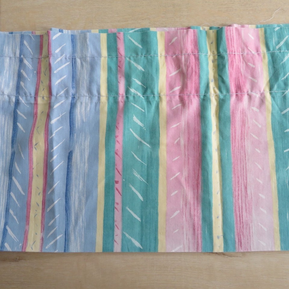 Vintage Colorful Striped Curtain Valance 16" L X 82" W Pastels Modern ...