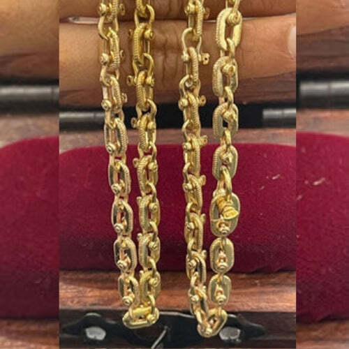 14K SOLID REAL GOLD HANDMADE BEAUTIFUL SHACKLE LINK CHAIN 6MM. | eBay